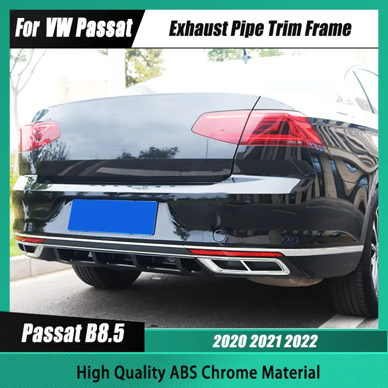 For Vw Passat B8.5 2020 2021 2022 Four Holes Abs Chrome Rear Exhaust ...