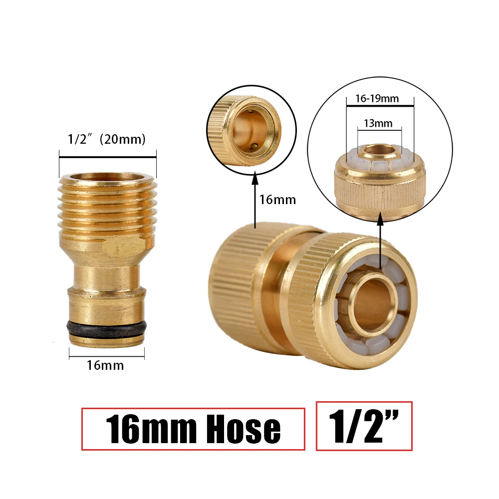Pièce détachée arrosage,Kit de connecteurs rapides filetage 1-2 " 3-4" adaptateur en laiton ...