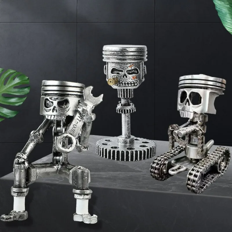 Carved-Piston-Skull-Face-Sculpture-Resin-Skull-Artwork-Statue-Crafts ...