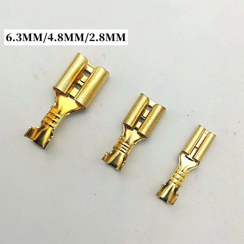 20/100Sets 2.8mm 4.8mm 6.3mm Female Spade Crimp Terminals Electrical ...