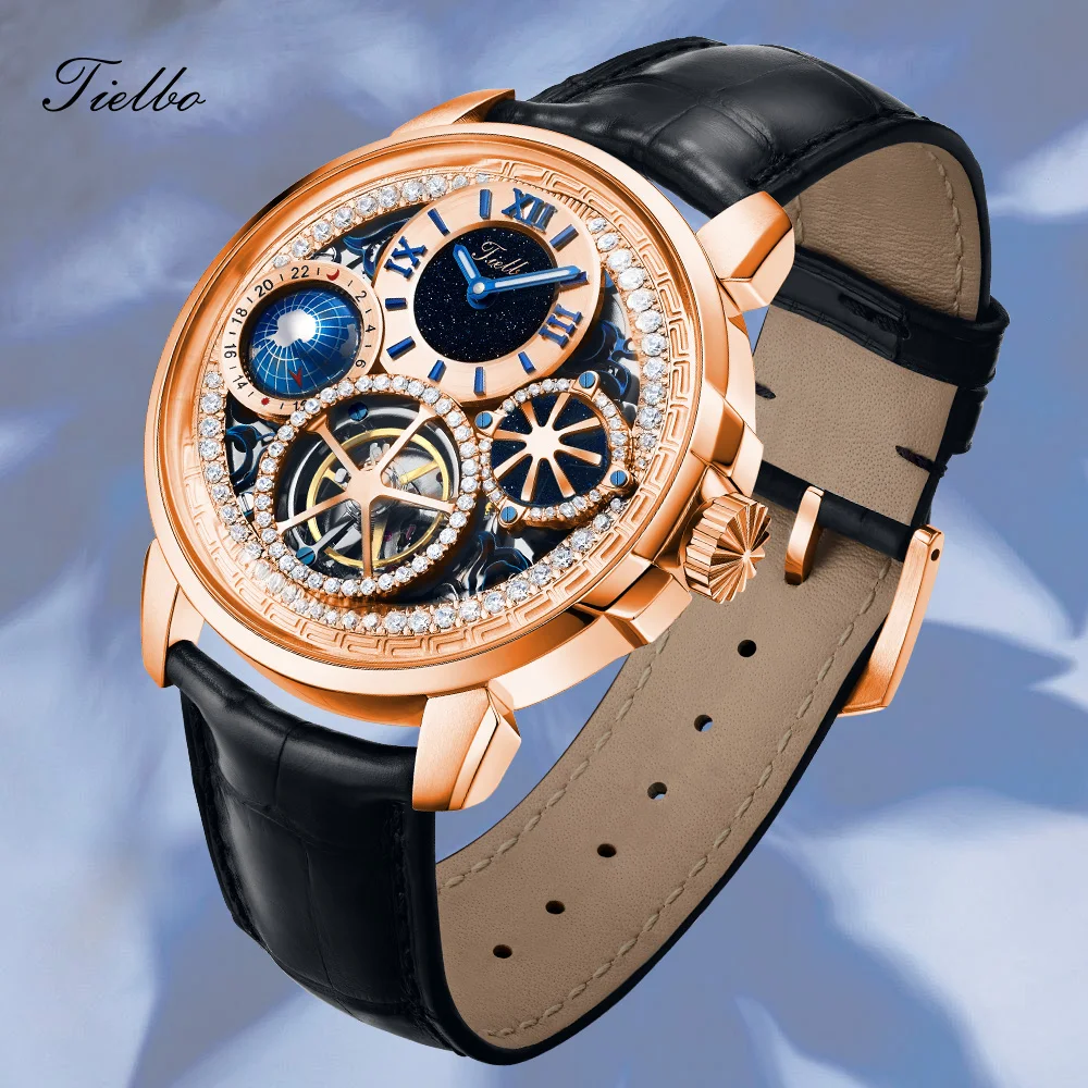TIELBO-Brand-Mens-Crystal-Luxury-Watches-Hand-wind-Real-Flying ...