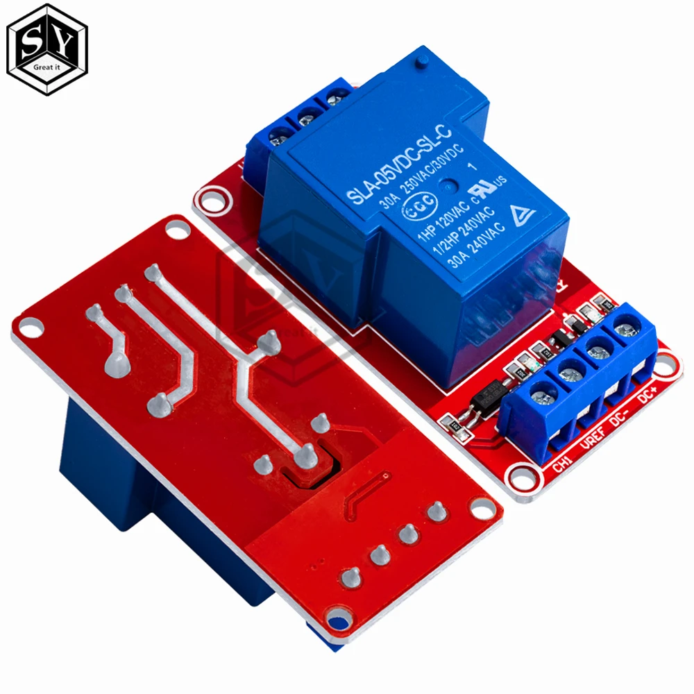 12V 5V 30A Two-way isolation relay module High/low level trigger 12V/5V ...