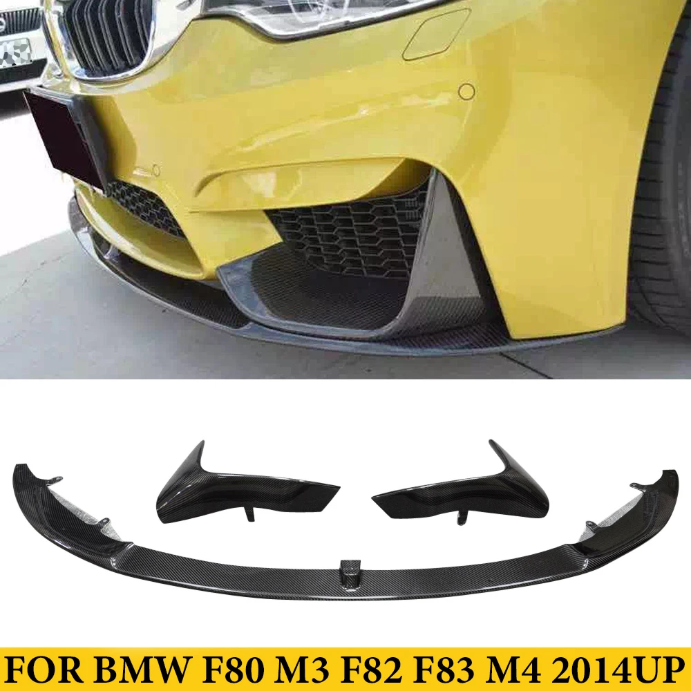 For Bmw F80 M3 F82 F83 M4 2014up Carbon Fiber Front Lip Bumper Spoiler ...