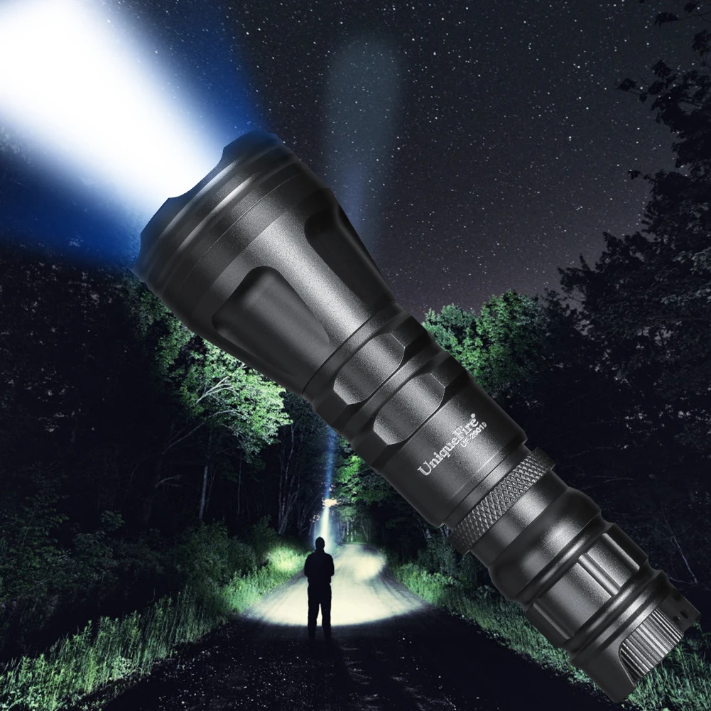 UniqueFire 2001D Fresnel Lens LED Flashlight Super Bright 5000LM Dimmer ...