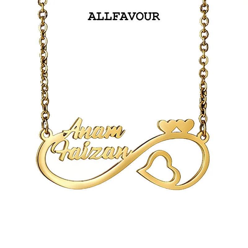 Personalized Custom Names Multi Styles Heart Necklaces For Women Gold ...