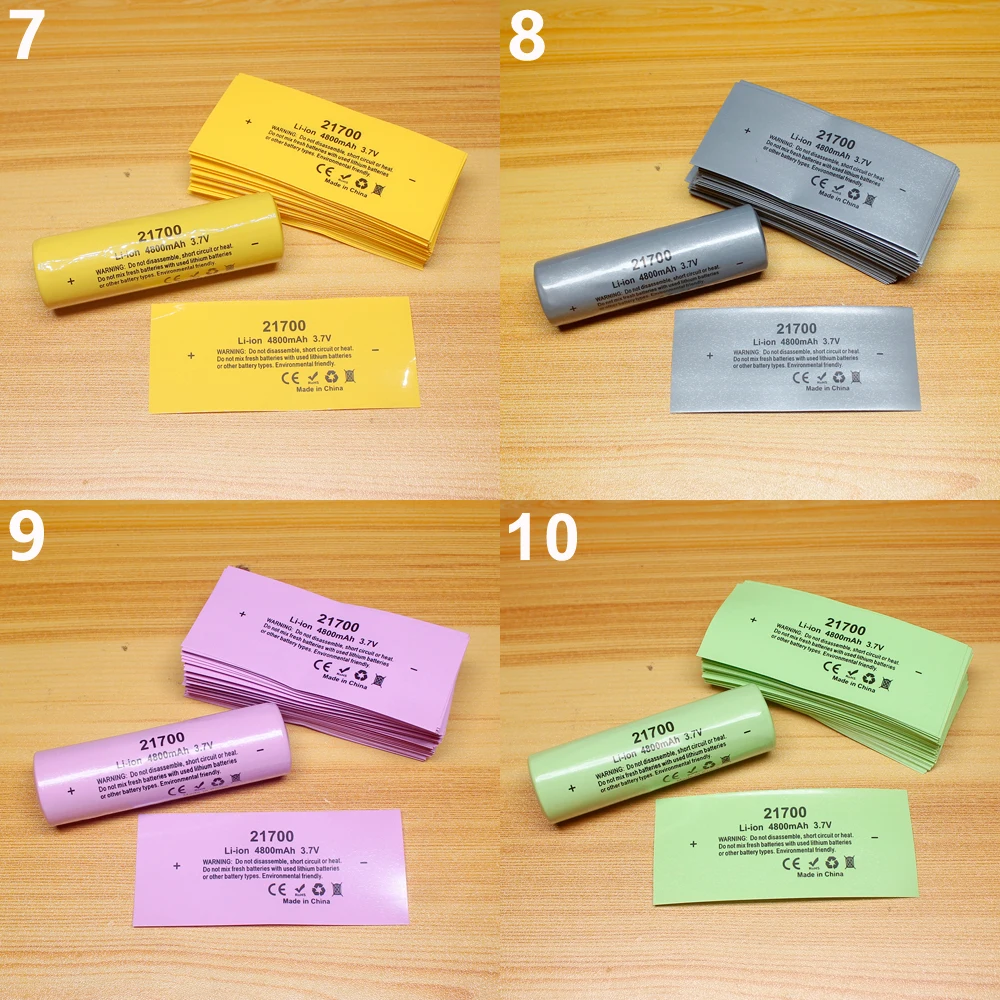 100pcs/lot 21700 lithium battery package casing battery cover skin PVC ...