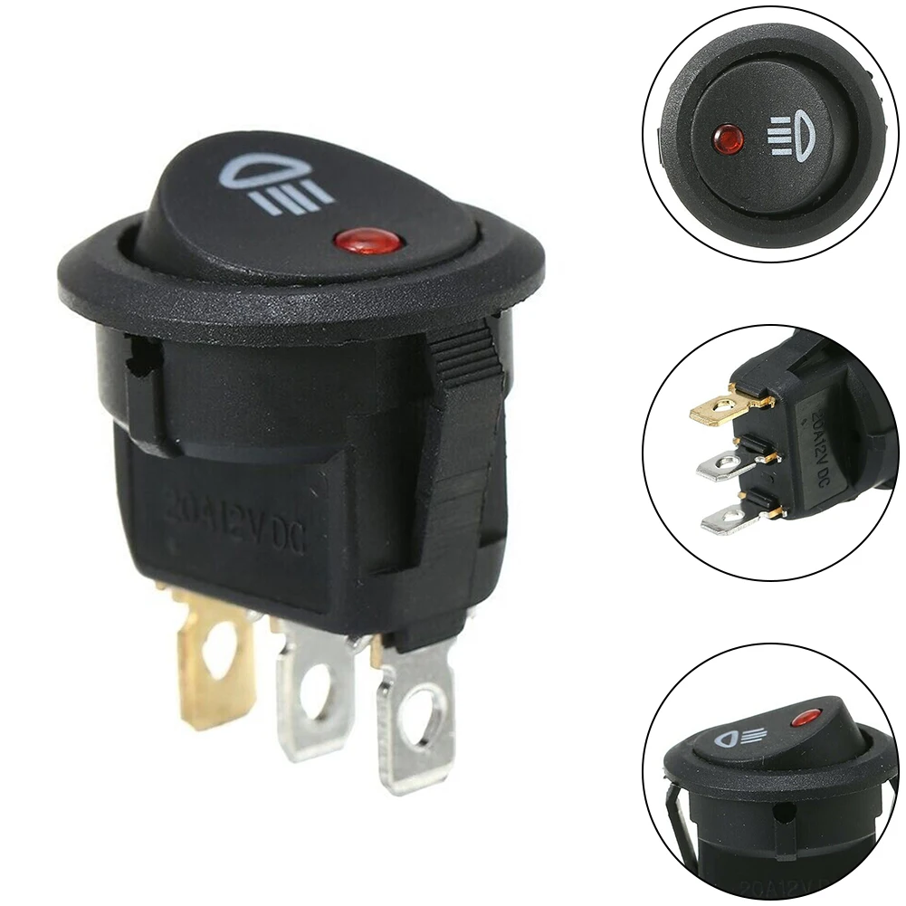 1PC-Fog-Light-Switch-23mm-On-Off-Rocker-Switch-Round-12V-Red-Led-Fog ...