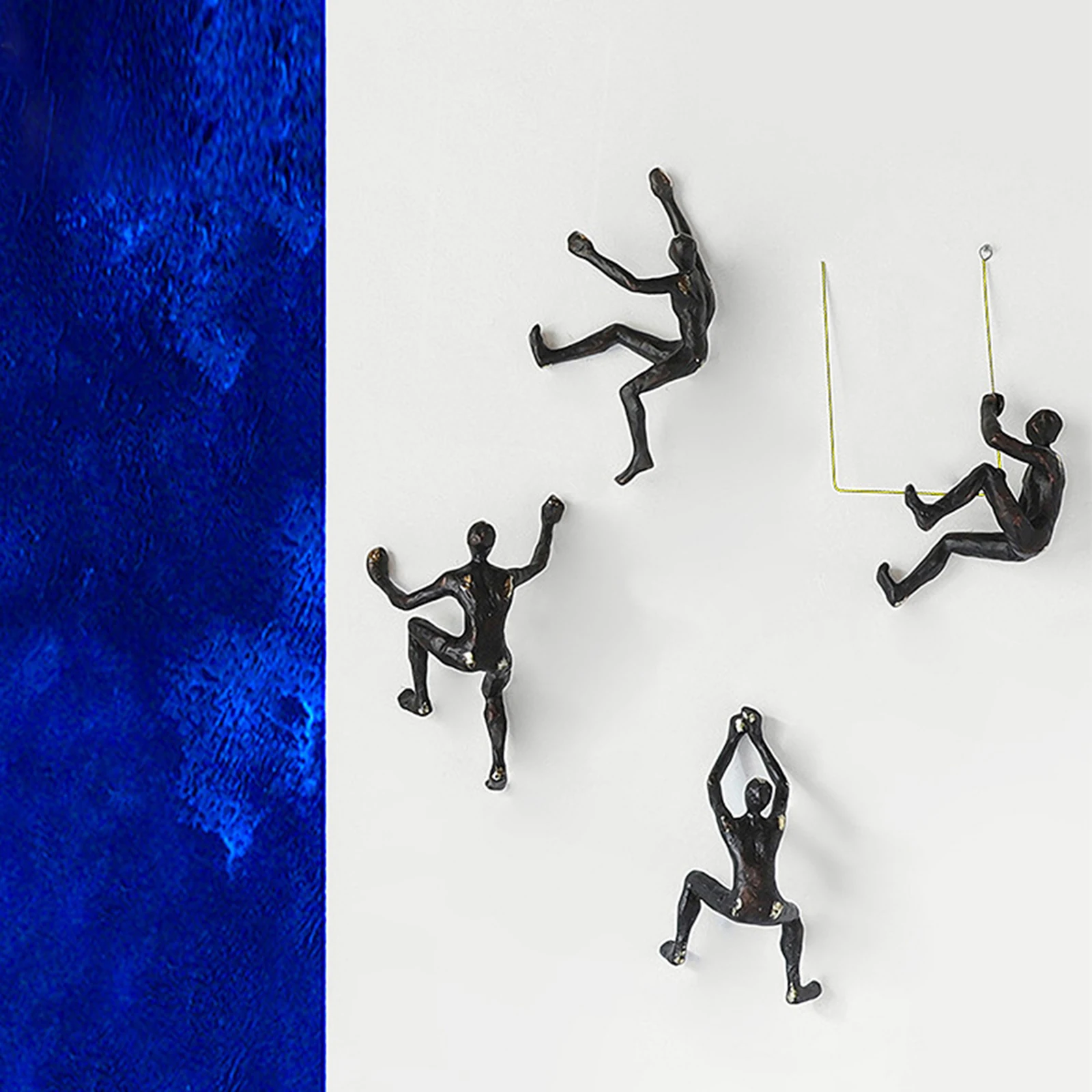 Industrial Style 3D Climbing Man Resin Sculpture Wall Hanging ...