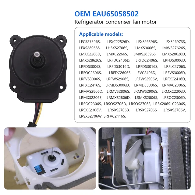 Lg Refrigerator EAU65058502 Refrigerator Genuine OEM Condenser Fan ...