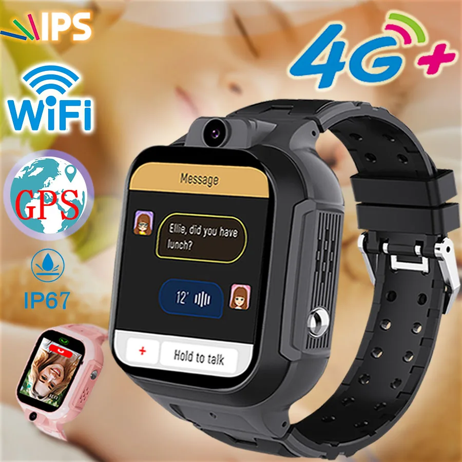 With 4G Sim Card Smart Watch For Child 4G Smartwatch WIFI GPS Tracker ...