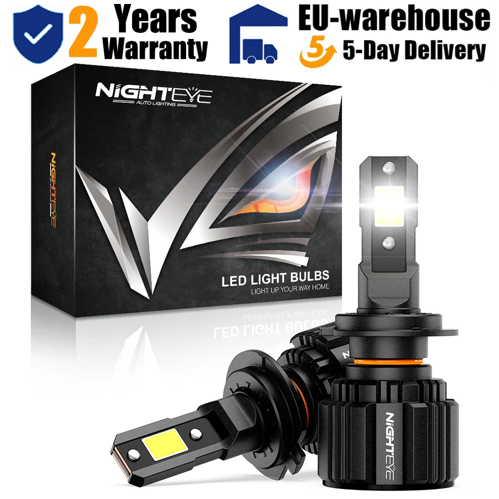 NIGHTEYE-H7-LED-Canbus-Car-Headlights-Bulbs-30000LM-H7-Led-Lights-6500K ...