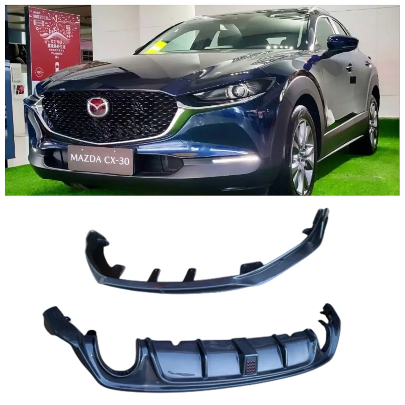For-Mazda-CX30-CX-30-2020-2021-2022-2023-Carbon-Fiber-Bumper-Front-Lip ...