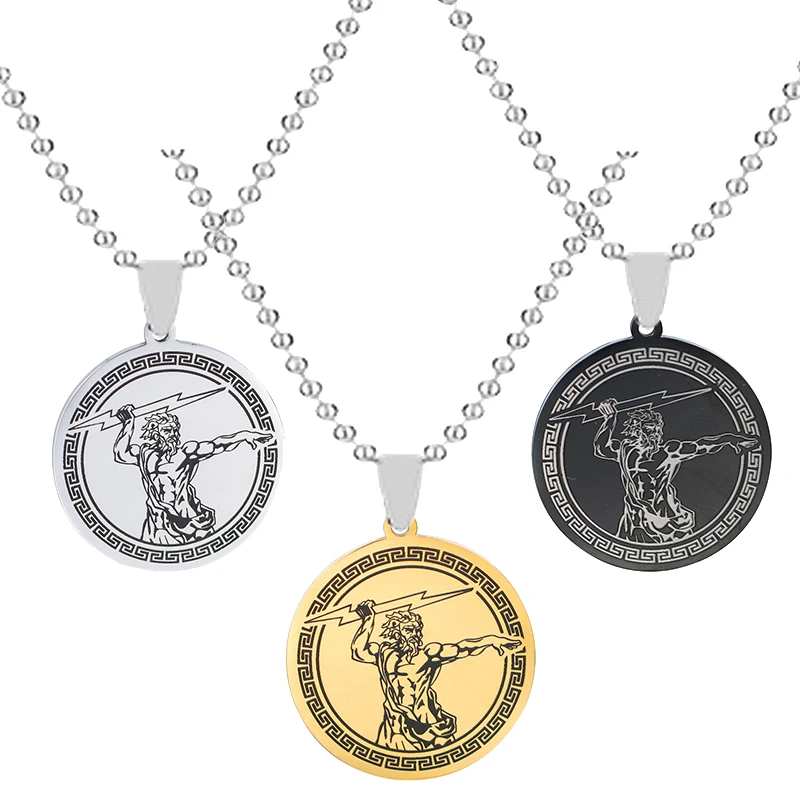 Vintage Zeus Pendant Necklace Greek Mythology Sky Thunder God Jupiter ...