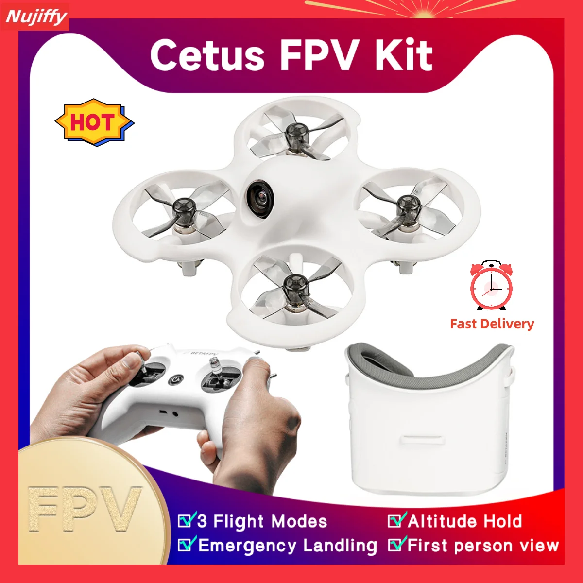 Cetus Pro/Cetus FPV Kit Indoor Racing Drone BNF/RTF Frsky D8 Lite Radio ...
