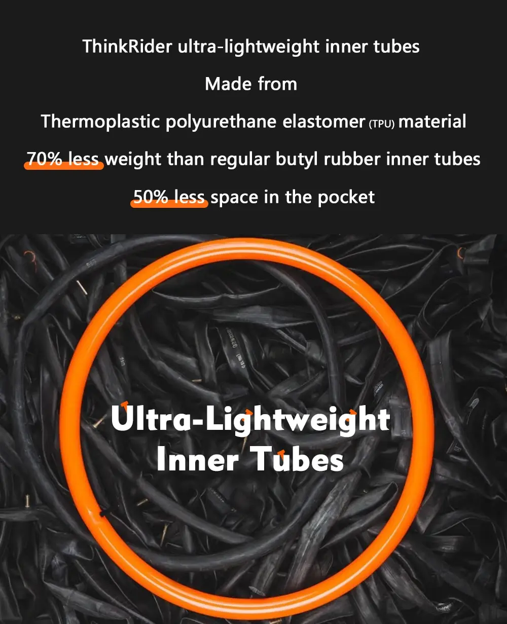 ThinkRider Chambre à air ultralégère pour vélo de route, matériau TPU ...