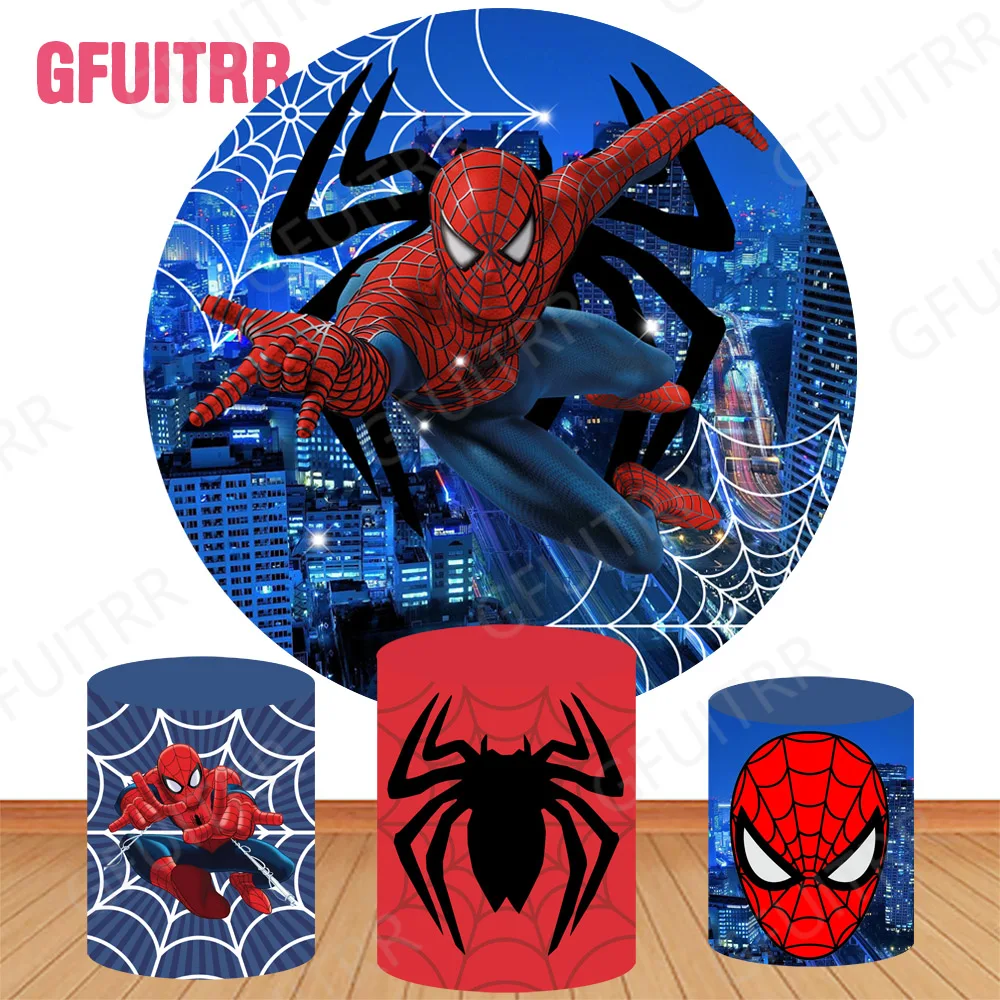 Disney-Spiderman-Circle-Cover-Backdrop-Boy-1st-Birthday-Photo-Backdrop ...