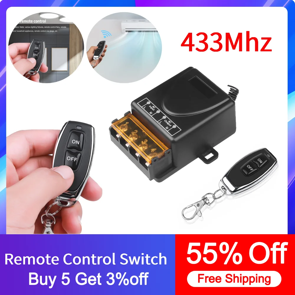 433Mhz-RF-Wireless-Remote-Control-Switch-60V-280V-On-Off-Remote ...