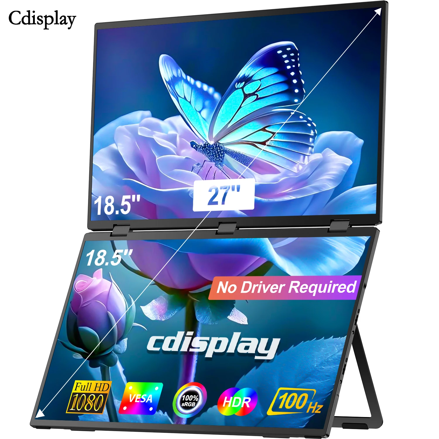 Cdisplay-18-5-inch-Dual-Screen-Portable-Monitor-120Hz-1080P-With-360 ...