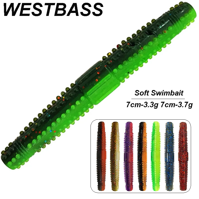 WESTBASS-5PCS-Ned-Rig-Soft-Baits-7cm-Silicone-Worm-Lures-Rubber-Fishing ...
