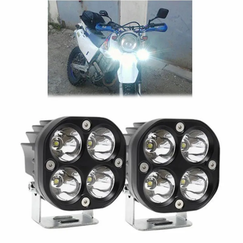 Motorcycle Headlight Spotlight 4 LED Rechargeable Spotlight Flashlight ...