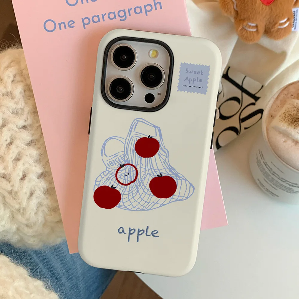 Korean Ins Fruit Bag Cute Manga Phone Case for IPHONE 15PRO MAX 14 13 ...