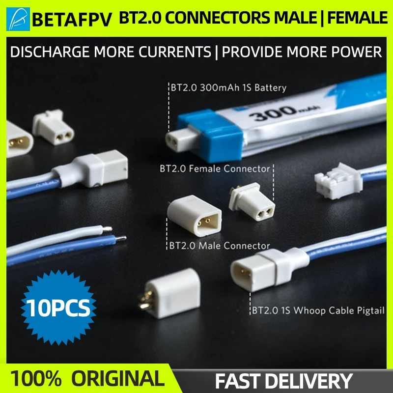 10PCS-BETAFPV-BT2-0-Connectors-Plug-Male-Female-Set-1-0-Banana-Pin ...