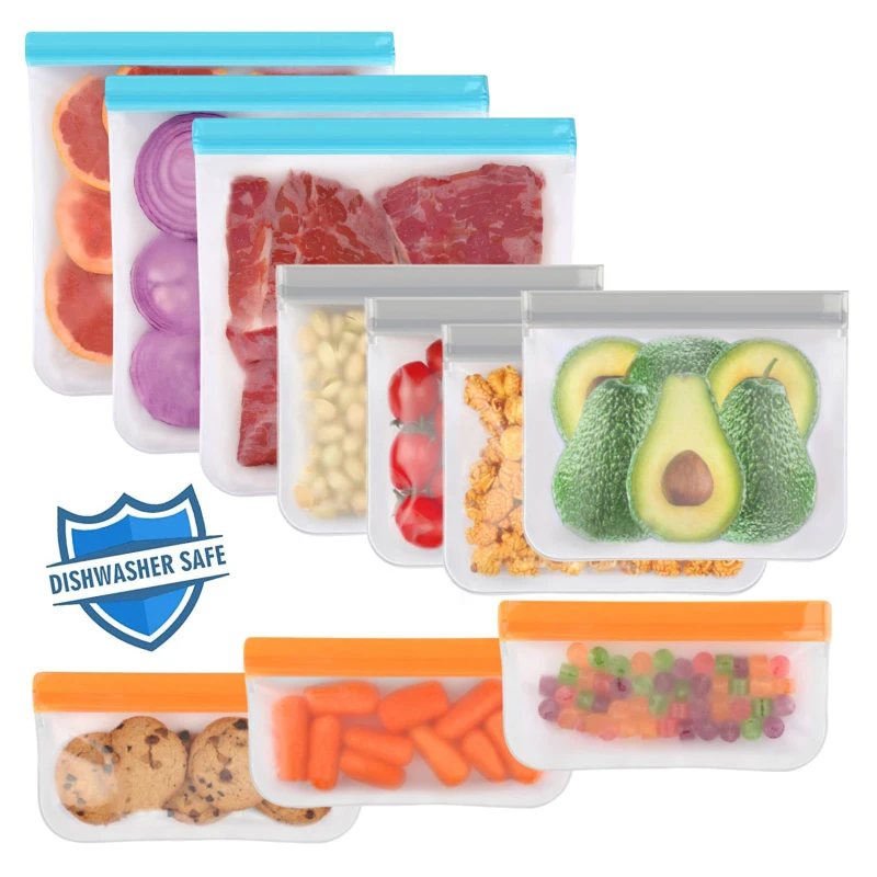 Usrful Silicone Leakproof Fresh Bag Food Storage Bags Reusable Up Zip ...