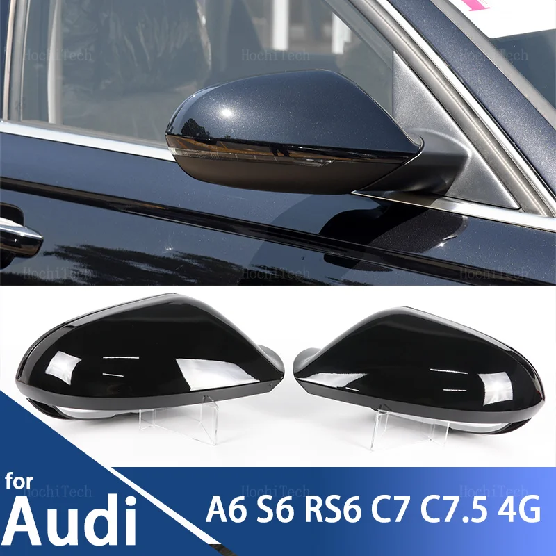 Replacement Style Carbon Fiber Mirror Cover Covers Bright Black Side ...