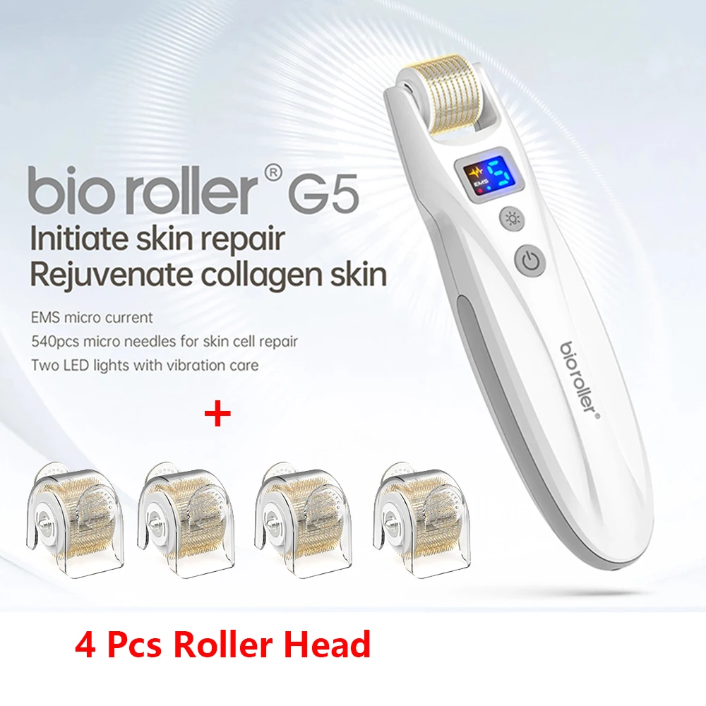 Bio-Roller-G5-Microcurrent-Microneedling-Roller-Red-Light-Therapy ...