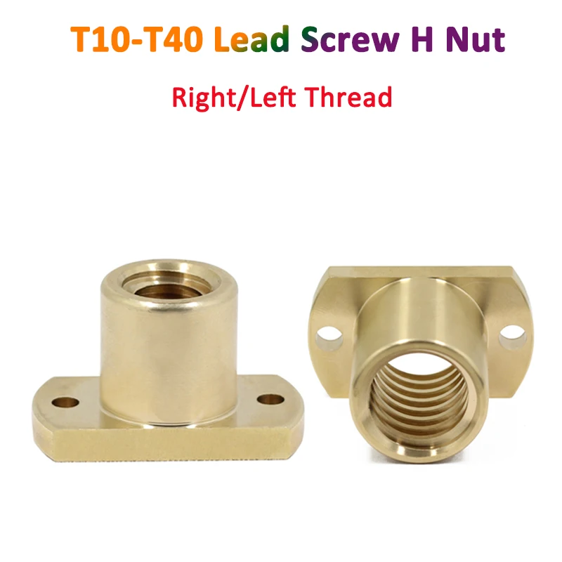 1pc-T10-T40-Lead-Screw-H-Nut-Flange-Brass-Nut-Trapezoid-Screw-Support ...