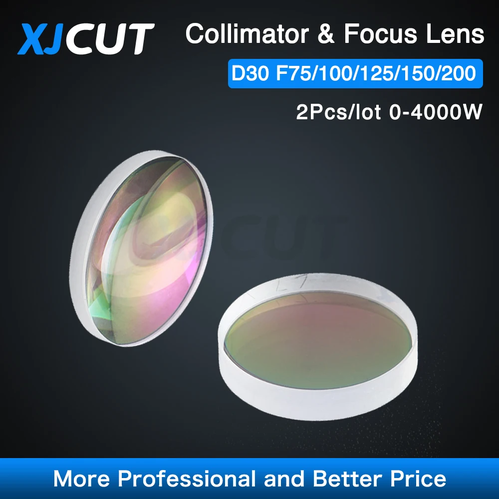 XJCUT Fiber Laser Collimator & Focus Lens D30 F75/F100/F125/F150/F200 ...