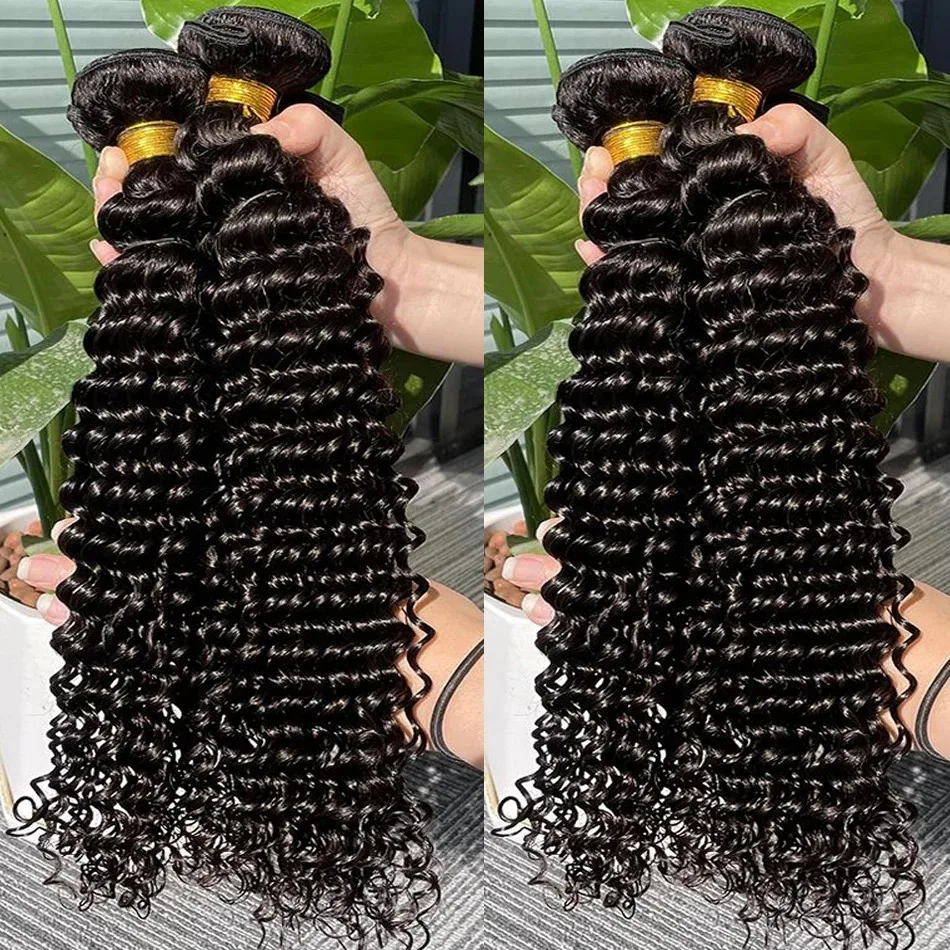 Deep-Water-Weave-3-Bundles-Natural-Black-Color-Curly-Wigs-Bundles ...