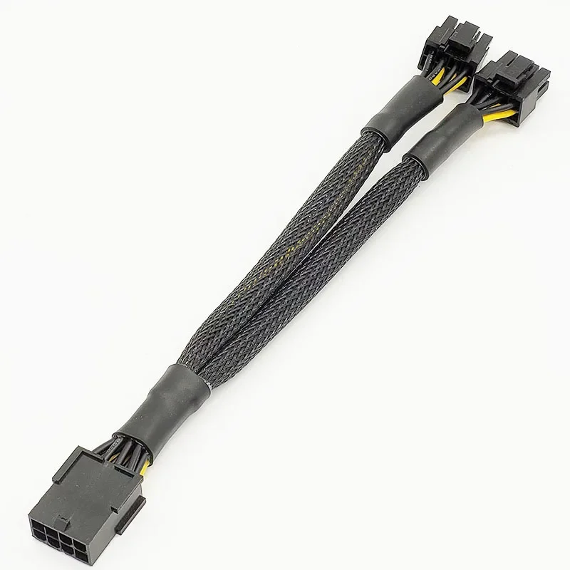 20cm-Braided-Y-Splitter-GPU-Adapter-Cable-PCIe-8-Pin-Female-To-Dual-2X8 ...