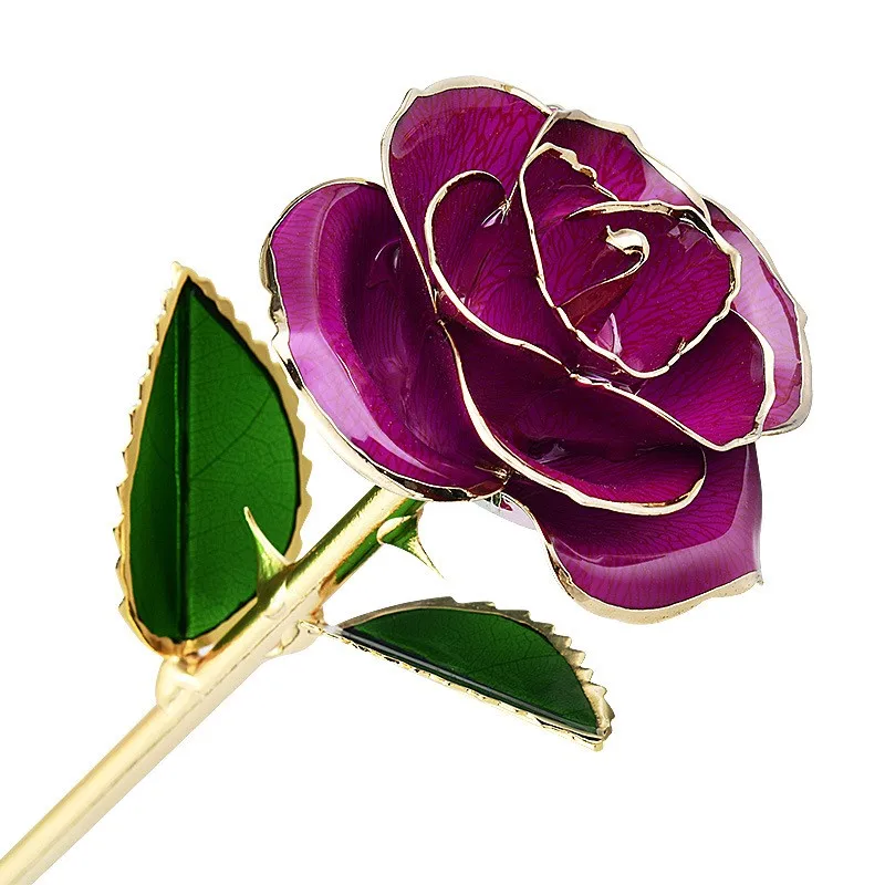 Holiday party decorative flower 24K gilded rose baking lacquer flower ...