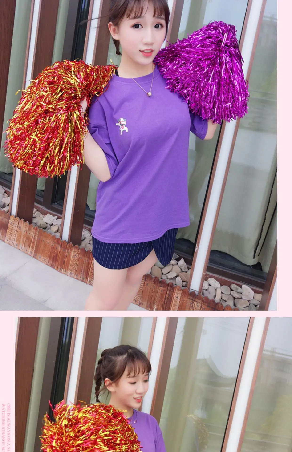 Glod-poignée - Pom-pom girl filaments kly pour filles, 25-30cm, Fleur à ...