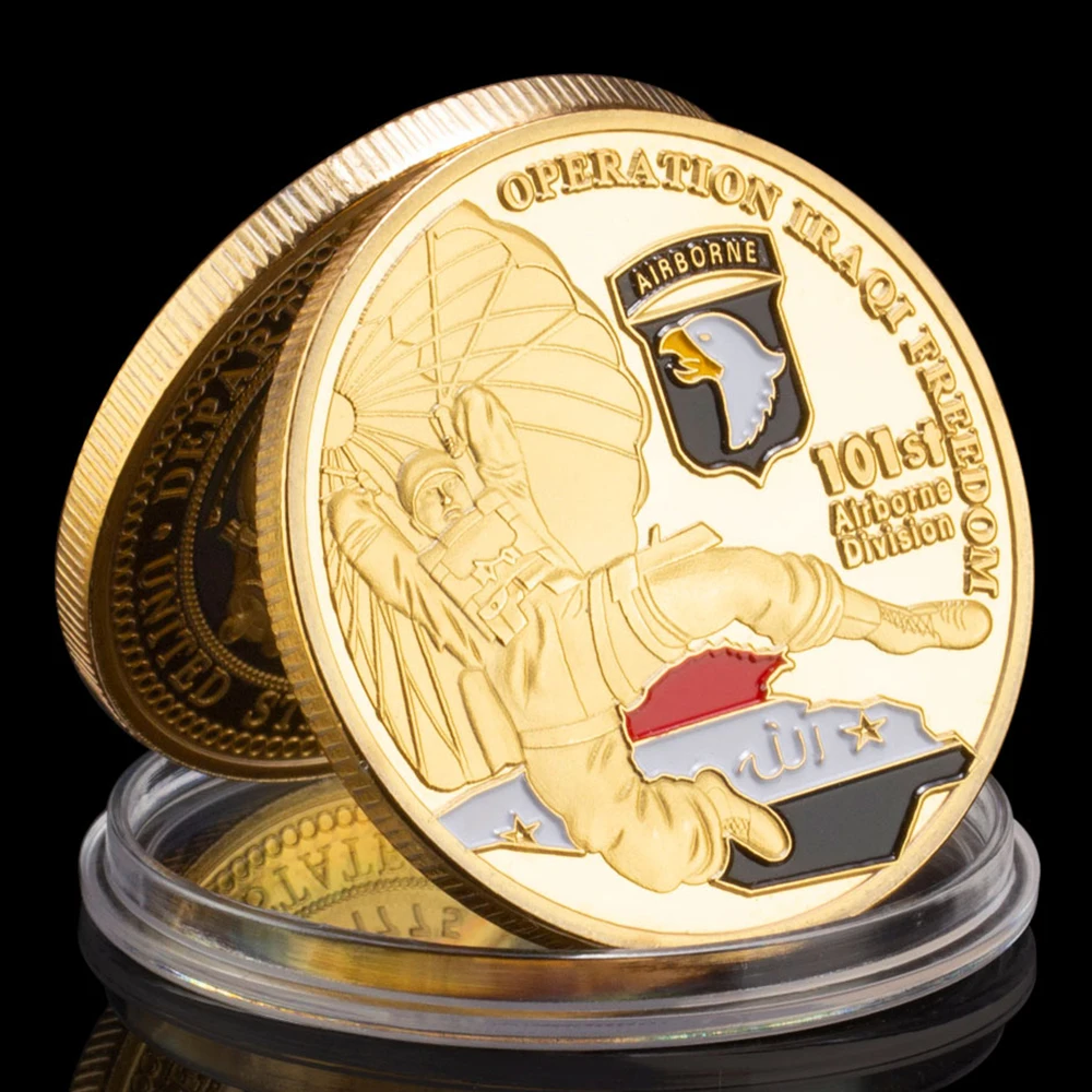 United-States-Army-101st-Airborne-Aivision-Souvenir-Gold-Plated ...