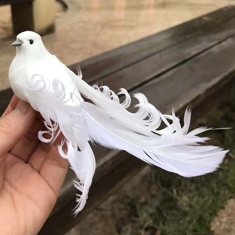 2pcs-Fake-Bird-White-Doves-Artificial-Foam-Feathers-Birds-With-Clip ...