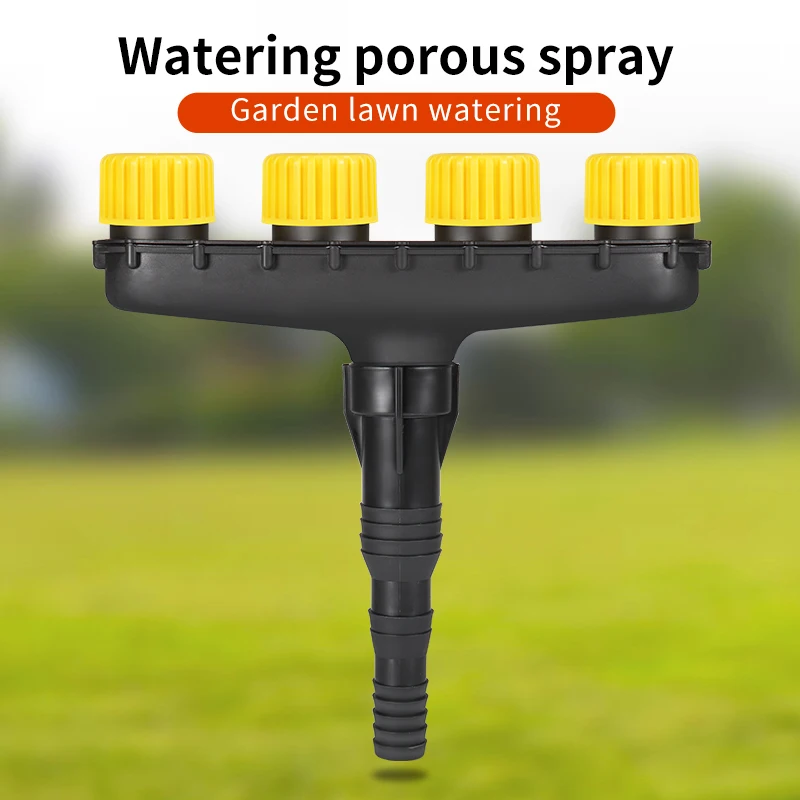 Yellow Four-Head Drip Irrigation Sprinkler Head Garden Watering Device ...