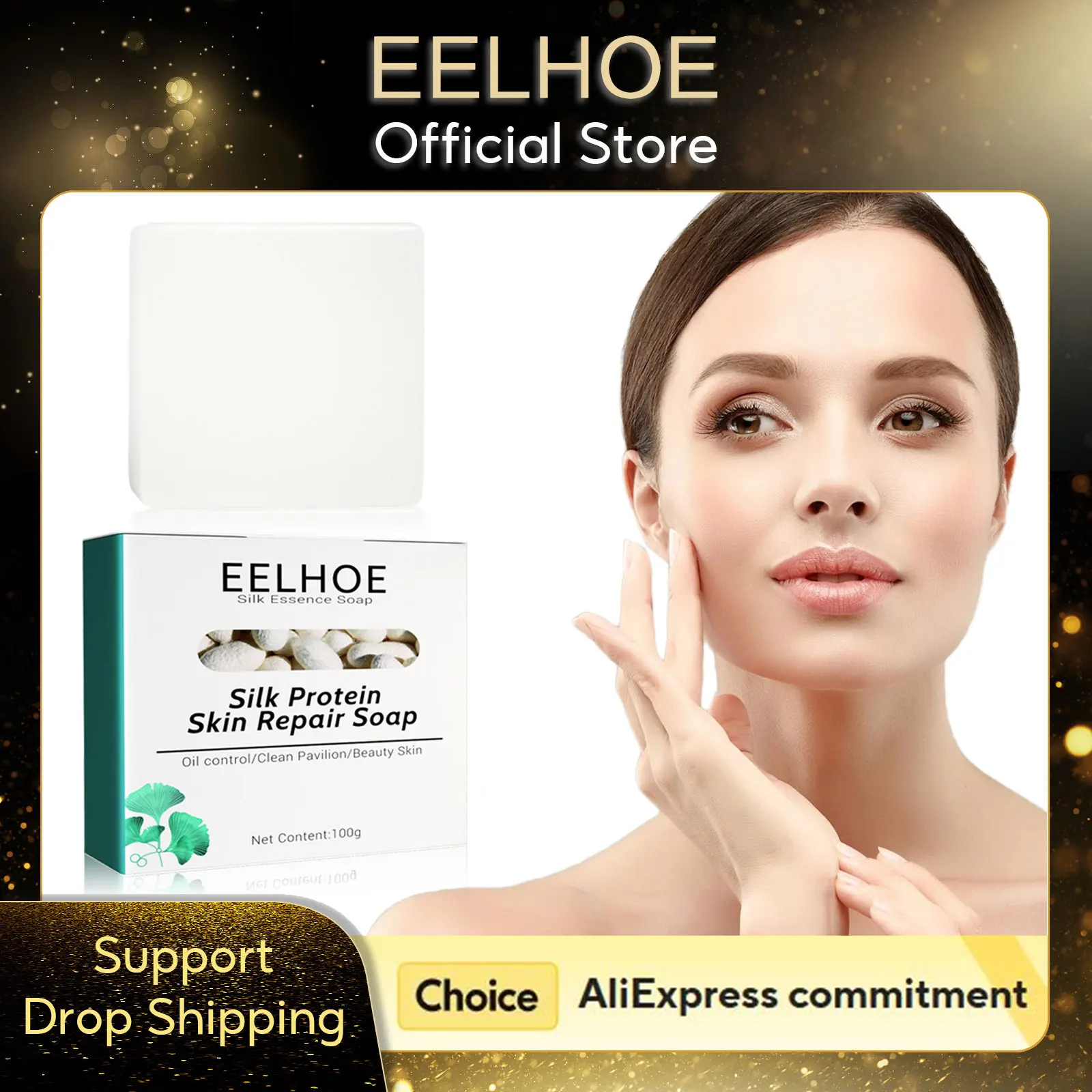 EELHOE Silk Protein Skin Repair Soap Facial Cleaning Soap Remove Mites ...