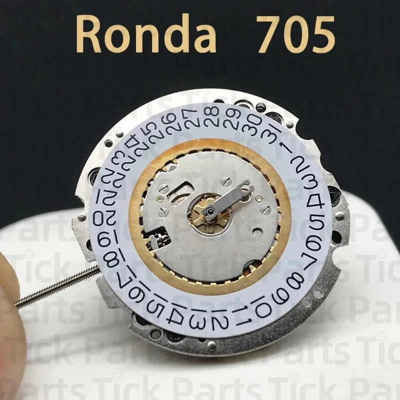 New Ronda 705 Quartz Watch Movement with Date Display One Jewel Plus ...