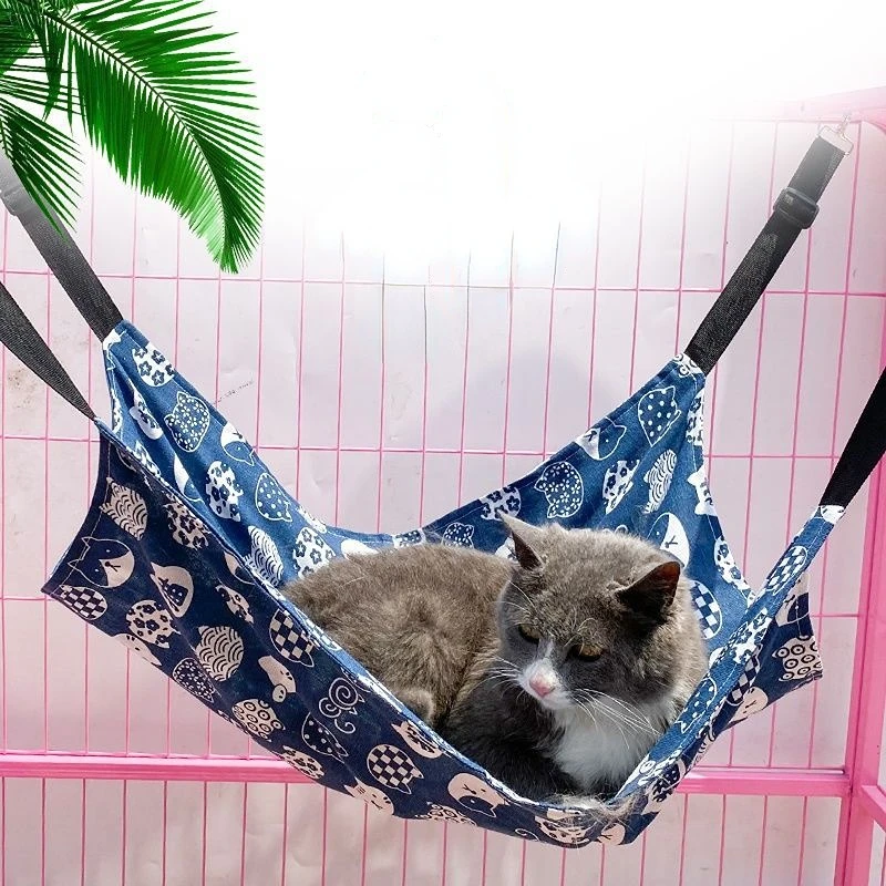 Hamaca colgante de felpa para gatos, jaula de lona, longitud ajustable ...