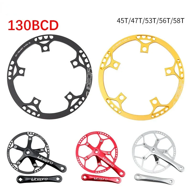 LP-Litepro-Chainring-Crank-Set-130-BCD-Folding-Bike-BMX-Single-Speed ...
