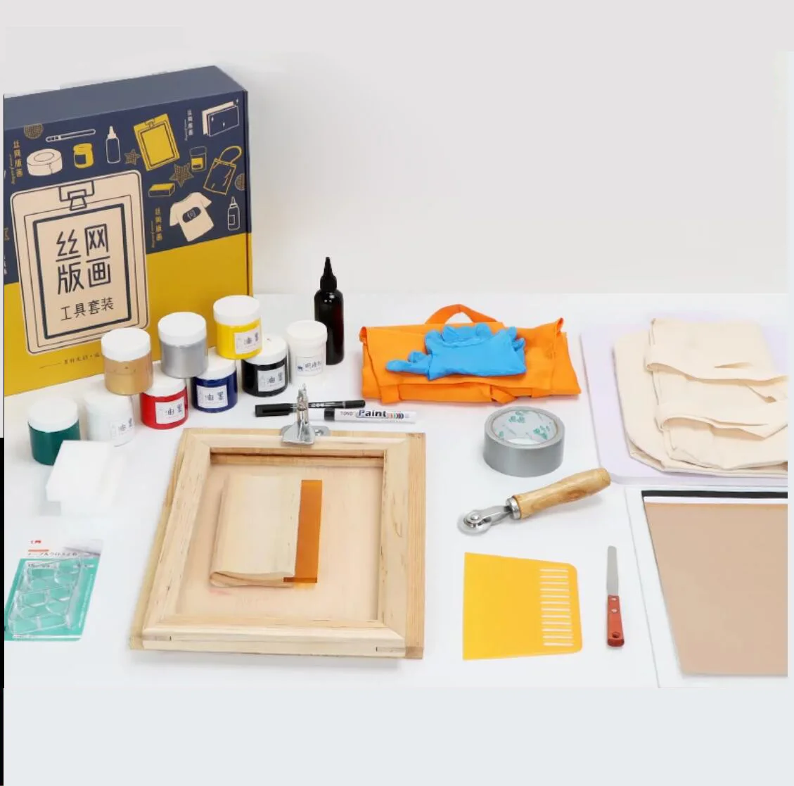 Screen-Printing-Tool-DIY-Screen-Printing-Complete-Material-Package-Set-Rolling-Hand-Screen ...