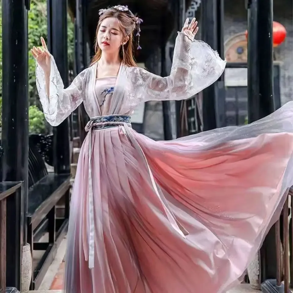2024-Traditional-Women-Flower-Hanfu-Dress-Ancient-Chinese-Costume ...