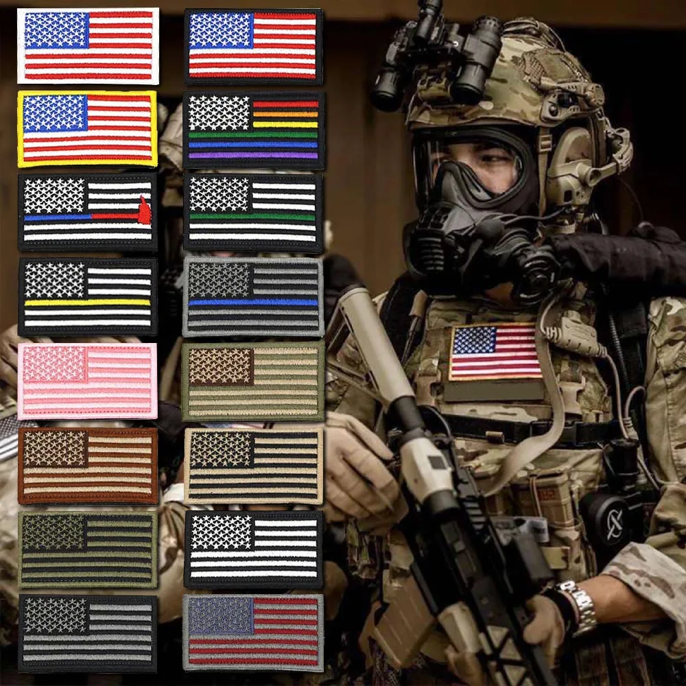 American-Flag-Patch-Tactical-US-Army-Embroidery-Military-Patches-for ...