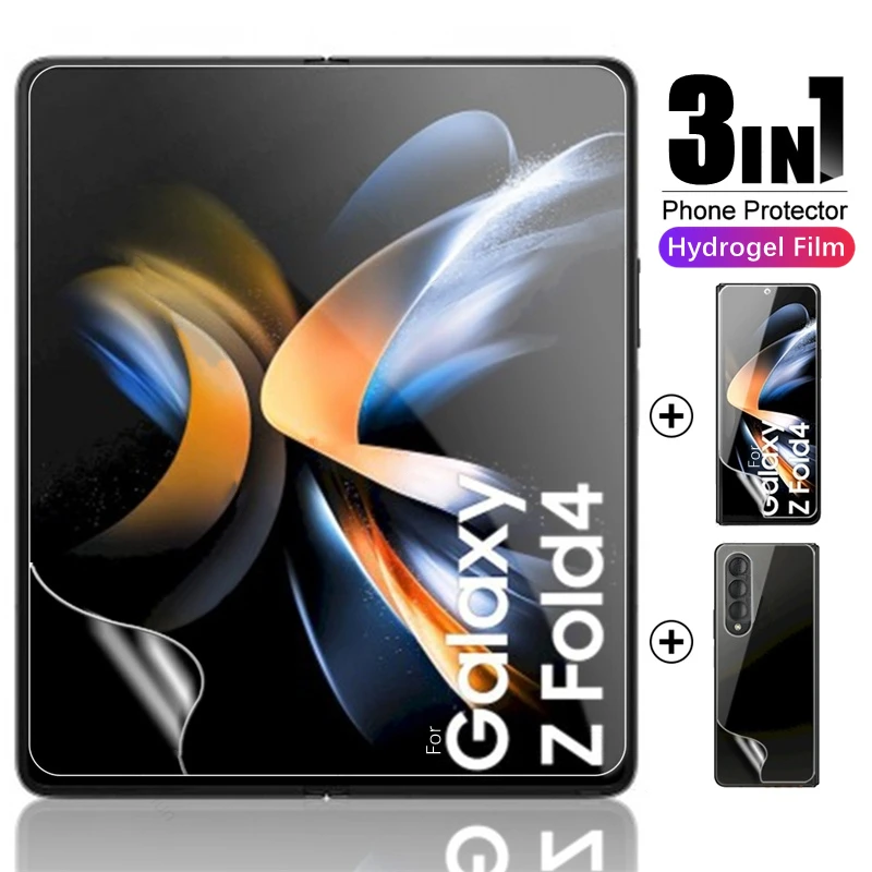 3IN1 For Samsung Galaxy Z Fold 5 4 3 2 Soft Screen Protector Hydrogel ...