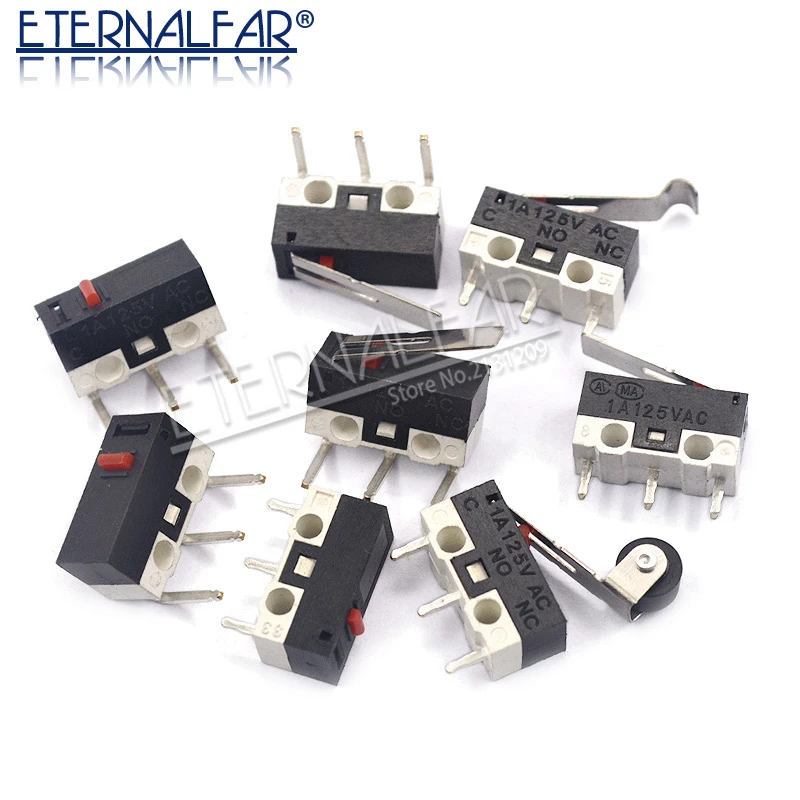Micro Limit Switch Momentary Push Button Switch 1A 125V AC Mouse Switch ...