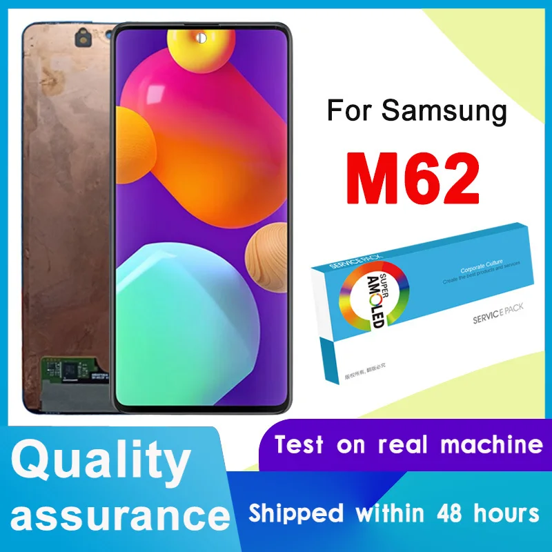 삼성 갤럭시 M62 LCD 터치 스크린 디지타이저 어셈블리 용 6.7 "슈퍼 AMOLED 디스플레이 SM M625F SM ...