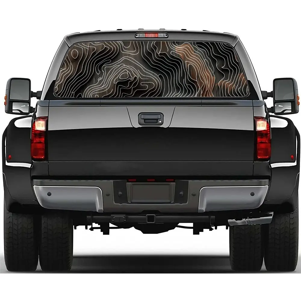 Customizable Topographic Line Car Rear Windshield Sticker Truck Window ...