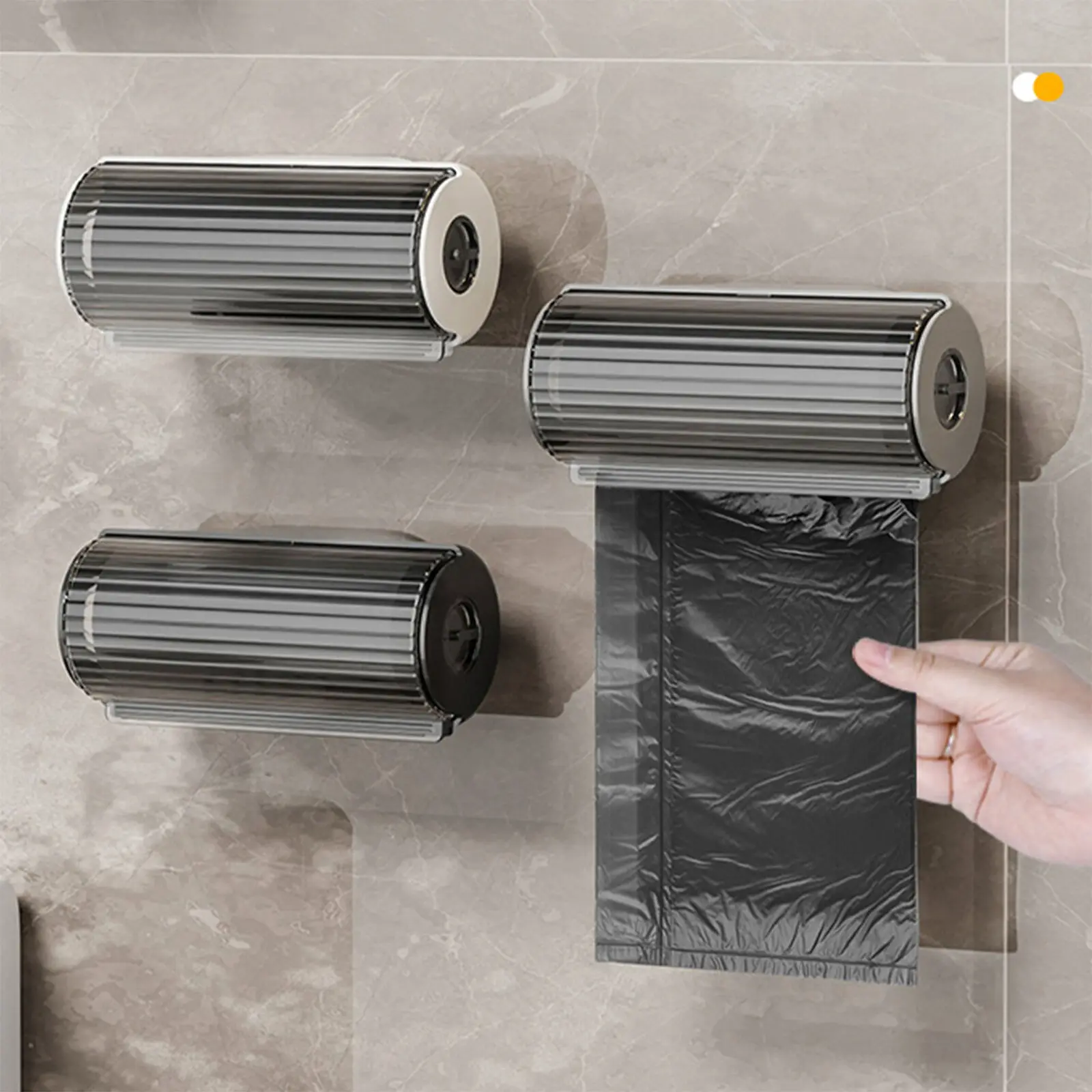 Wall Mounted Garbage Trash Bag Holder Dispenser Storage Box Bathroom ...